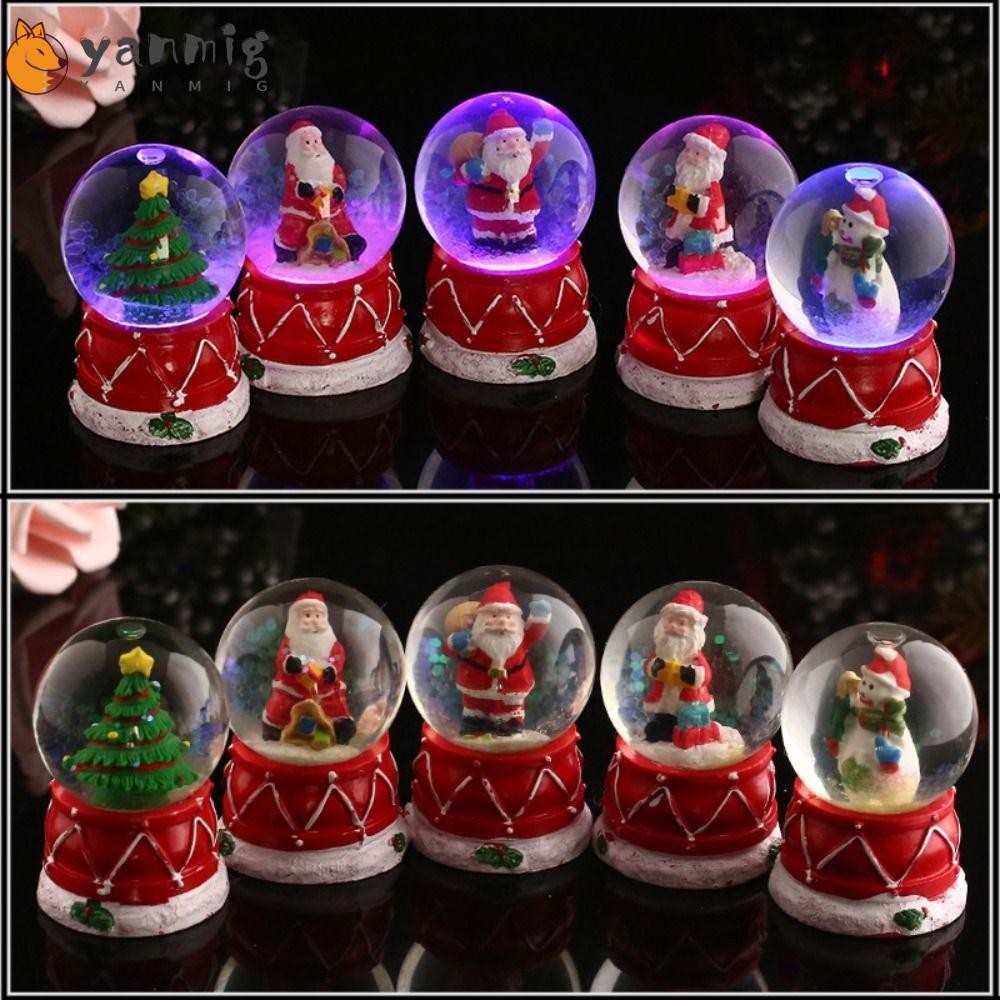 YANMIG Christmas Crystal Ball, Christmas Tree Santa Claus Snow Display ...