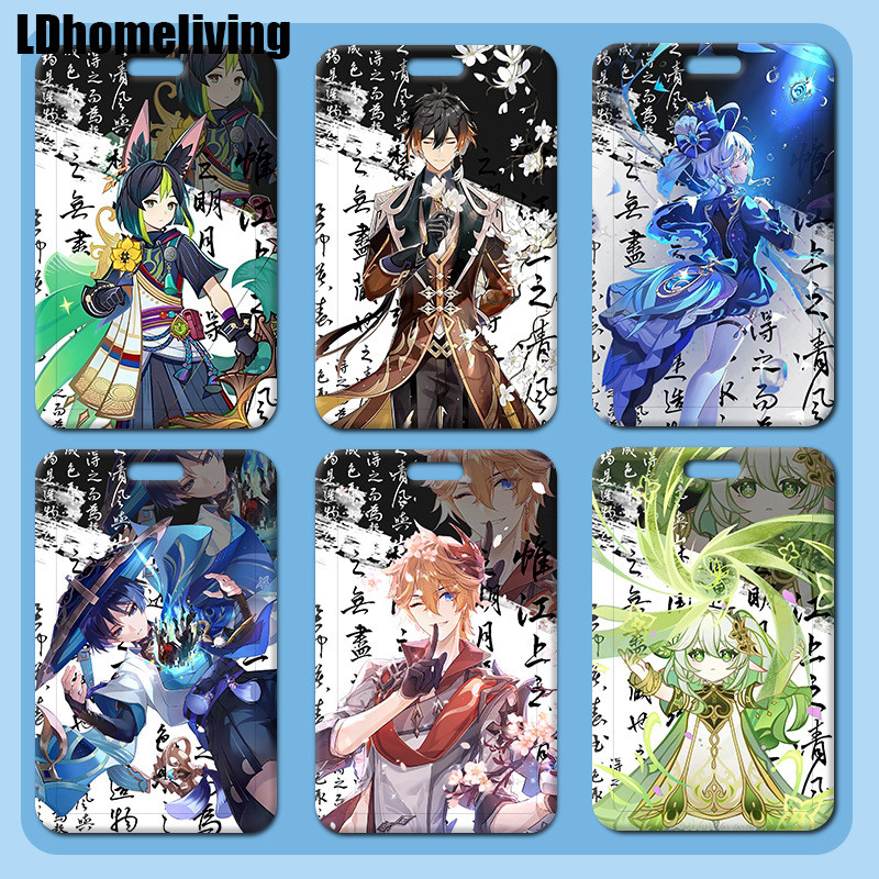 genshin impact card holder furina zhongli students gift name tags card ...