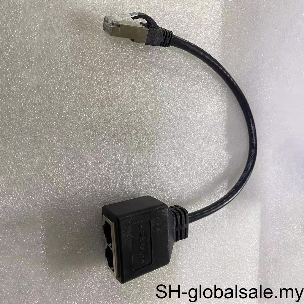 Flexible Ethernet Splitter Cable 1 Male to 2 Female for Cat5 Cat5E Cat6 ...