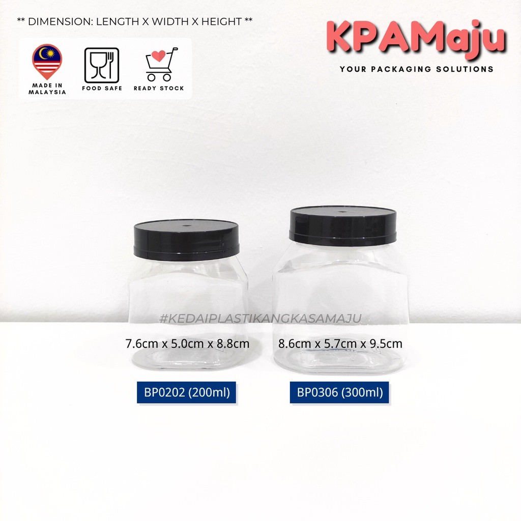 Balang Plastik (200ml, 300ml) + Stopper Kedap Udara - Balang Jam ...
