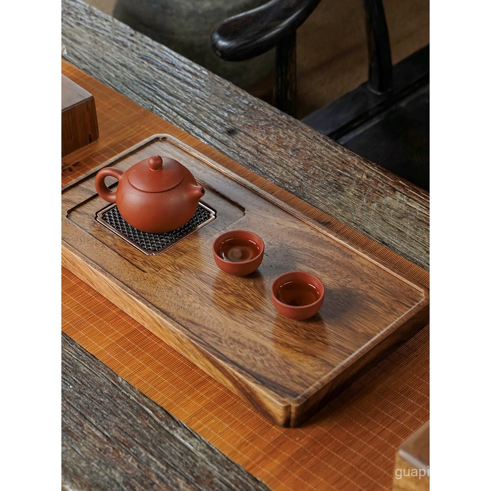 Walnut Solid Wood Drainage Tea Tray Household 2025 New Style Small ...