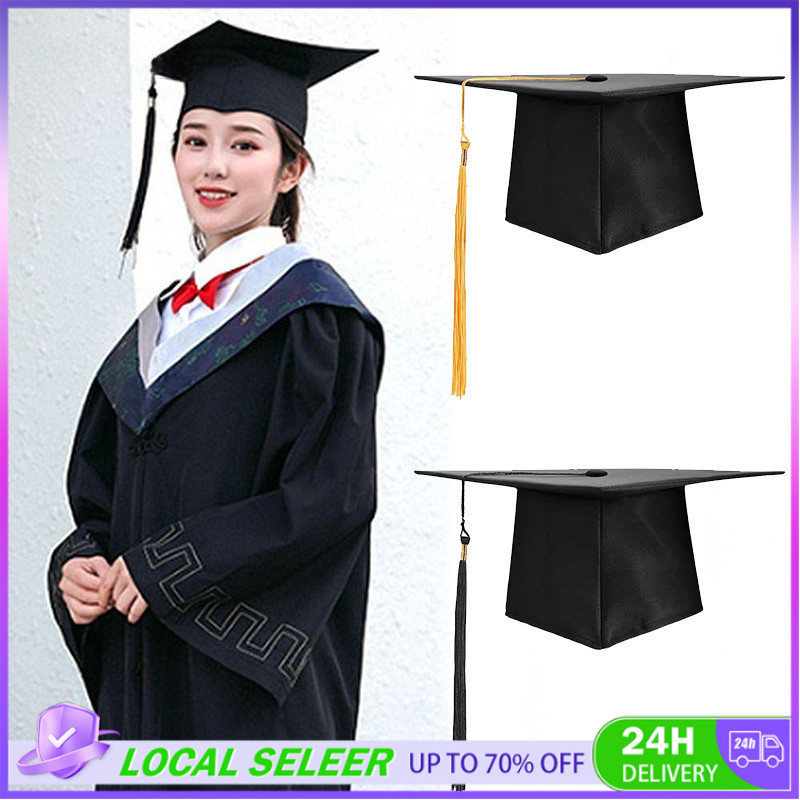 Unisex Graduation Mortar Board Hat Topi Konvo Degree Ceremony ...