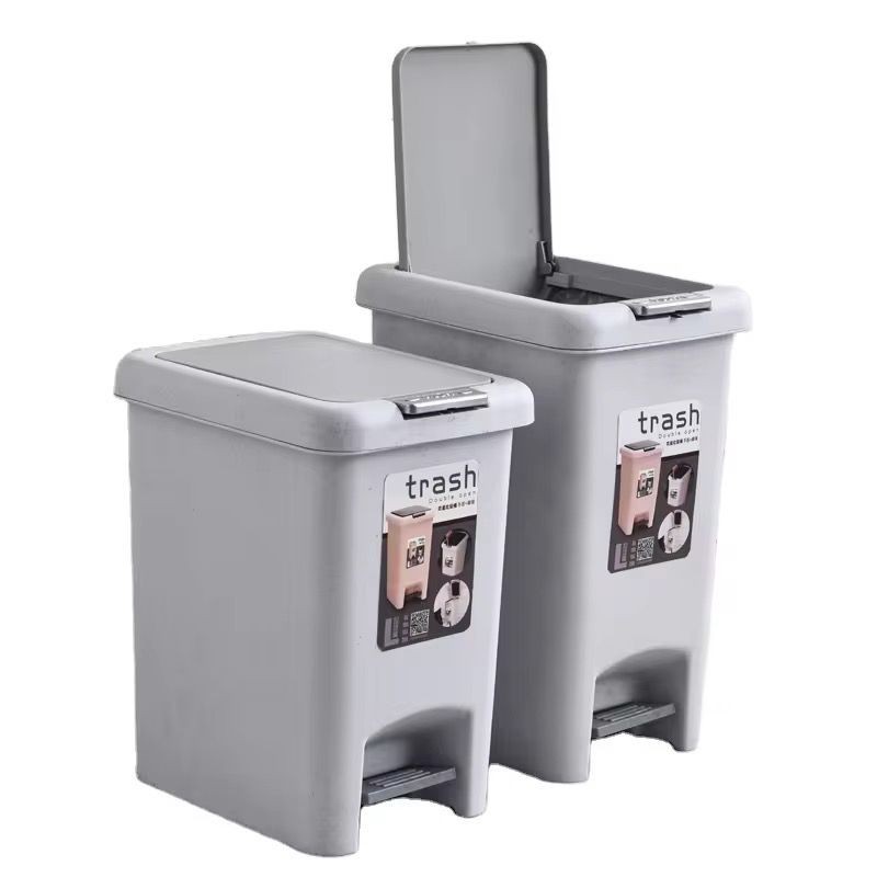 Dusbin Pedal Trash Can Plastic Pressing Type Trash Bin Dustbin Kitchen ...