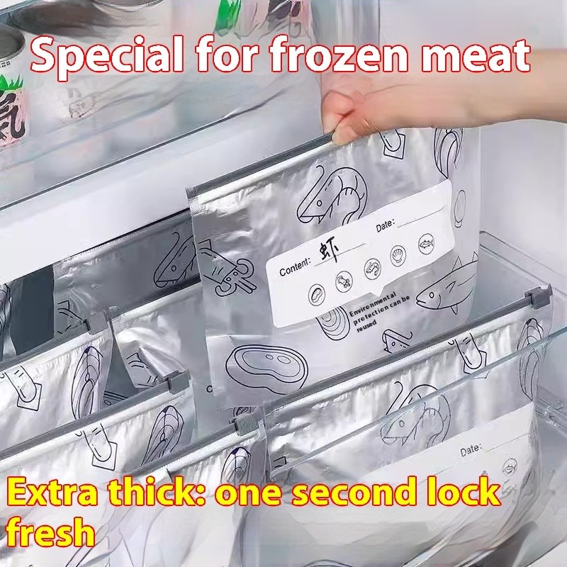 Aluminum foil fresh-keeping sealed bag, double-layer zipper, thick ...