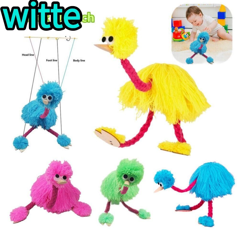 WITTE Wooden Ostrich Marionette, Hand Puppet Stuffed Ostrich Ostrich ...