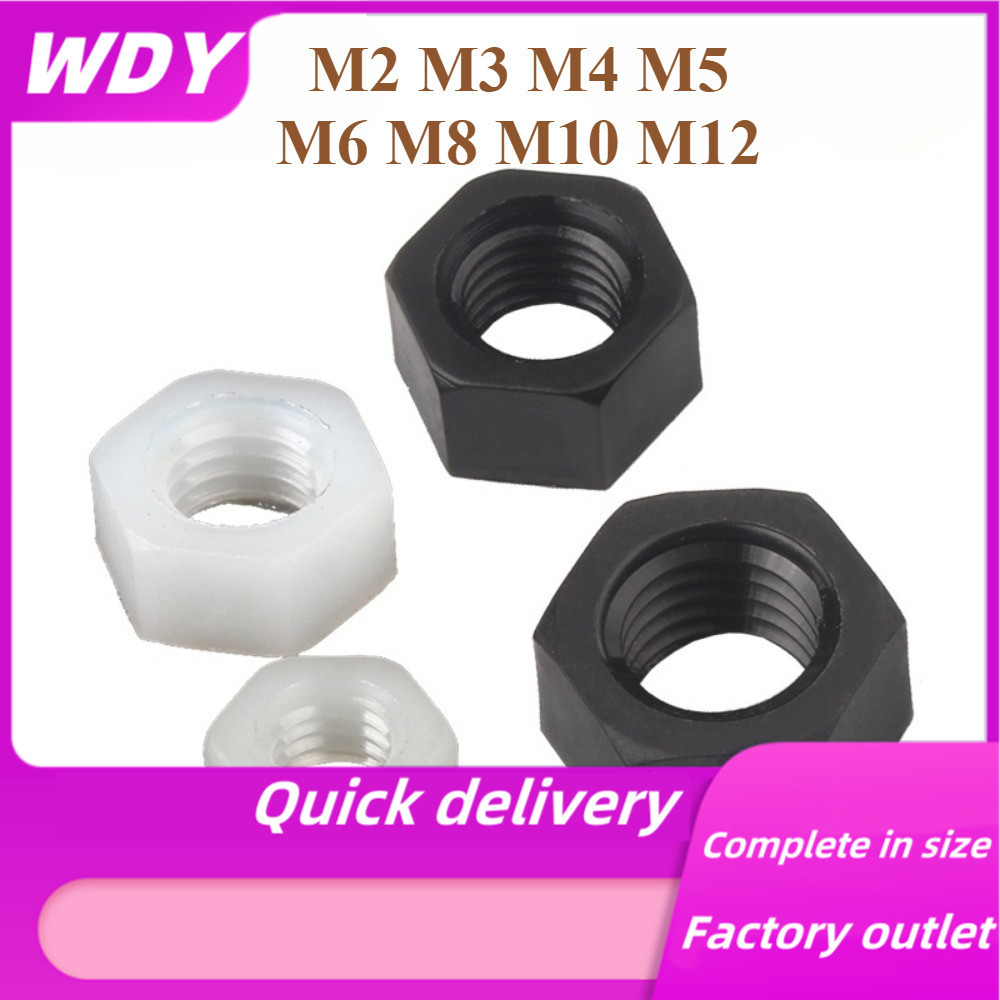[SMY] White/black Nylon Hex Nut Plastic Nut M2-M12 | Shopee Malaysia