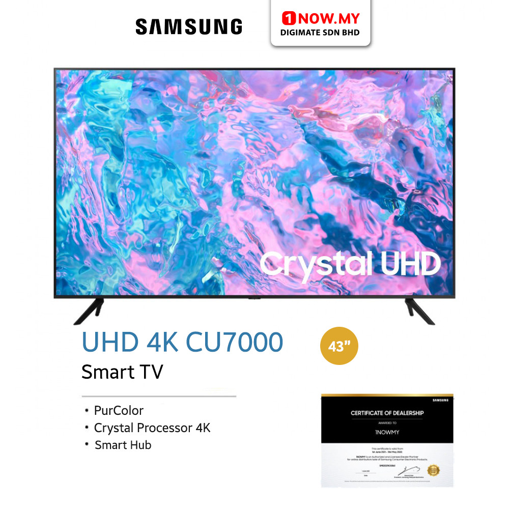 SAMSUNG 43" Crystal UHD 4K Smart TV UA43CU7000 | CU7000 Series TV ...