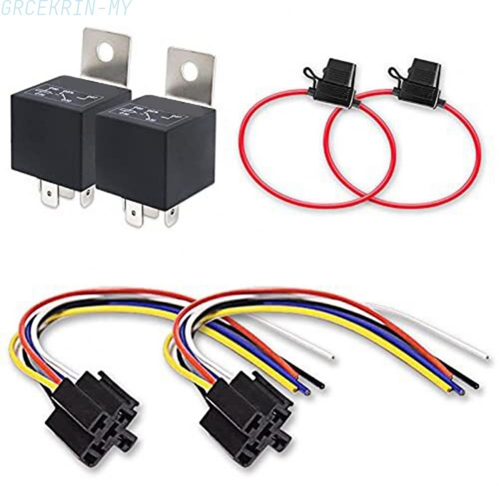 5-Pin 30/40A 12V SPDT Relays Interlocking Relay Sockets in-line ATC ...