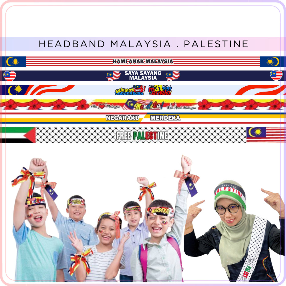 Headband Merdeka Tali Ikat Kepala Budak Dewasa Hairband Kanak-kanak ...