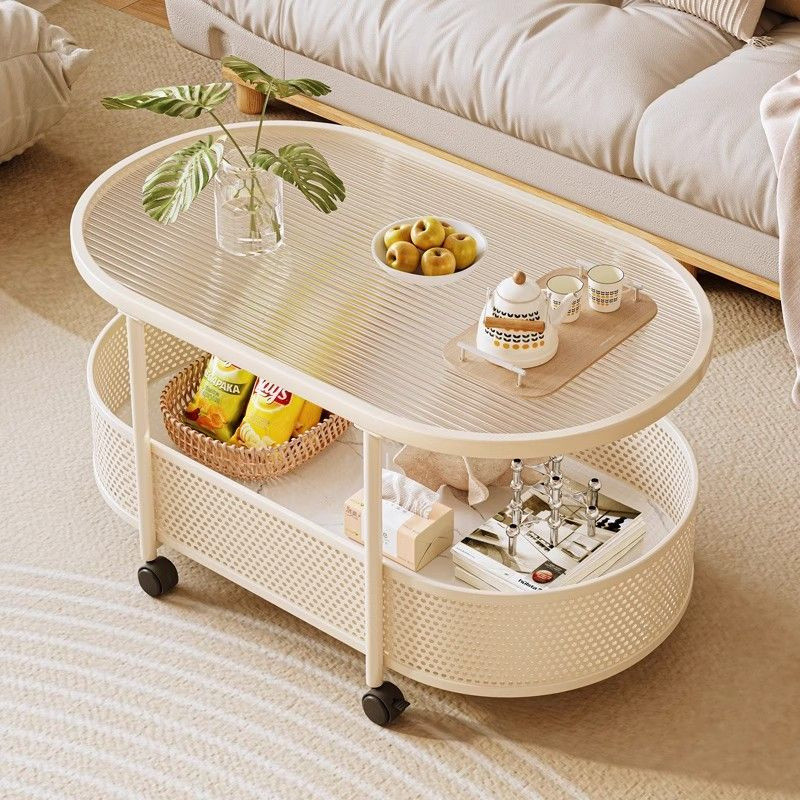 Cream Style Side Table Table Movable Small Apartment Corner Table Sofa ...