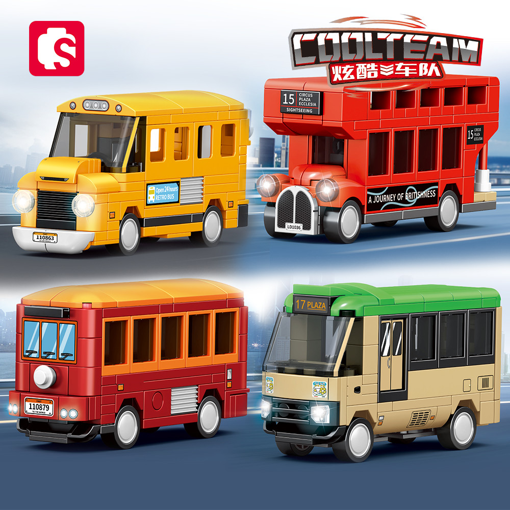 [4 IN 1] Sembo Block 714356-714359 Cool Team Series Retro Classic ...