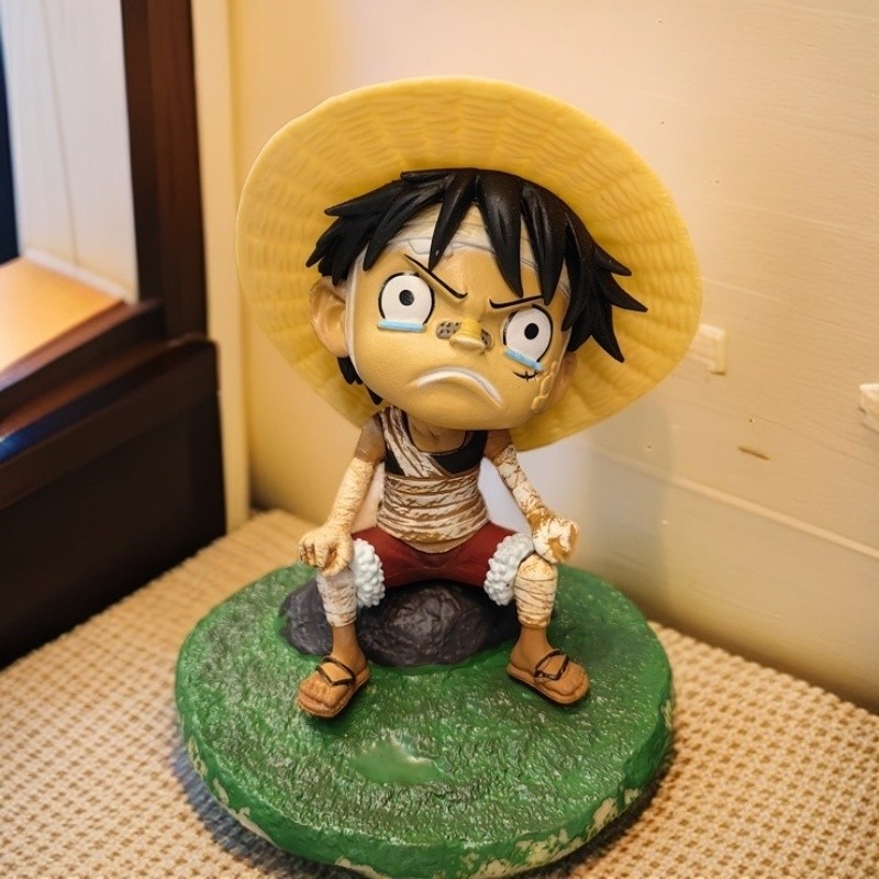 One Piece Anime GK Bandage Childhood Luffy Sitting Posture Wounded ...