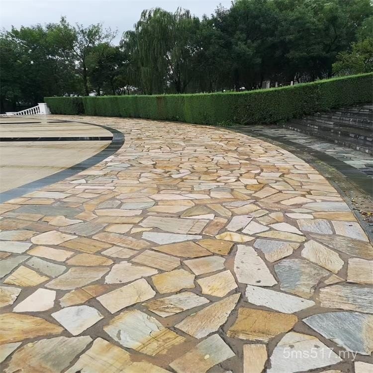 Batu pecah semula jadi, pihak kilang, corak kayu kuning, batu hancur ...