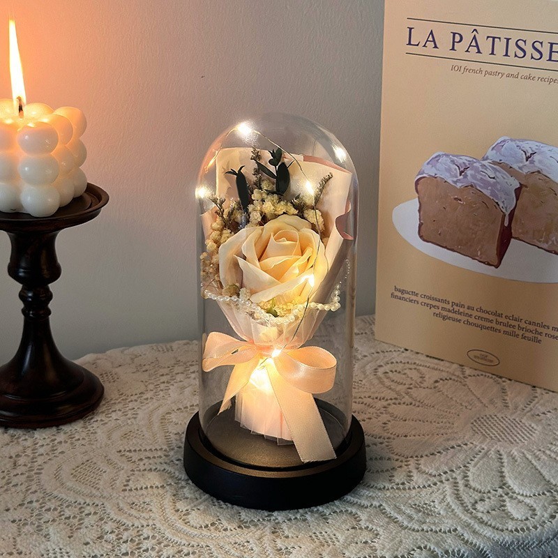 Artificial Flower Light Luxury Preserved Bouquet Bionic Flower Gift Box ...