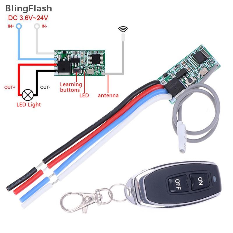 [Bli] 433mhz DC 3.6V 5V 9V 12V 24V 1CH Mini Relay Wireless RF Remote ...