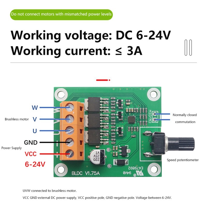 Brushless DC Motor Driver Controller Board 6V 12V 24V CD Drive Fan ...