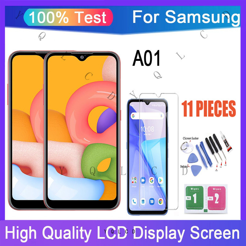 Original Samsung Galaxy A01 LCD Display Touch Screen Digitizer With Frame Replacement | Shopee ...