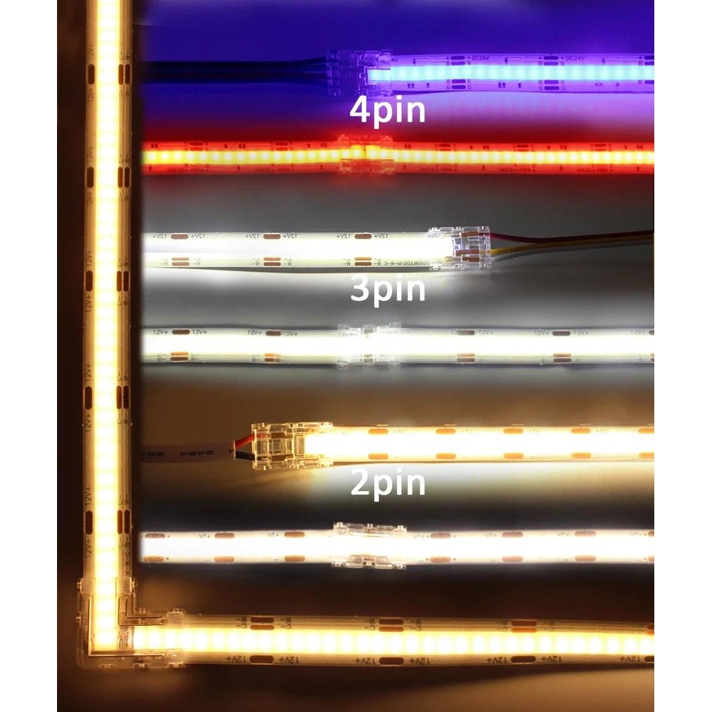 5PCS COB 2Pin 3Pin 4Pin 5mm 8mm 10mm L-Shape Strip to Strip Welding ...