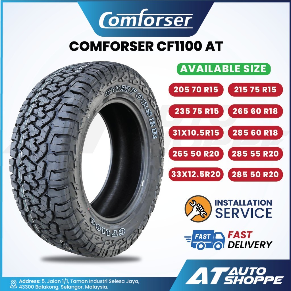 Comforser CF1100 AT 15" Tyre 205 235 70 75 31 10.5 R15 18" Tyre 265 285 ...
