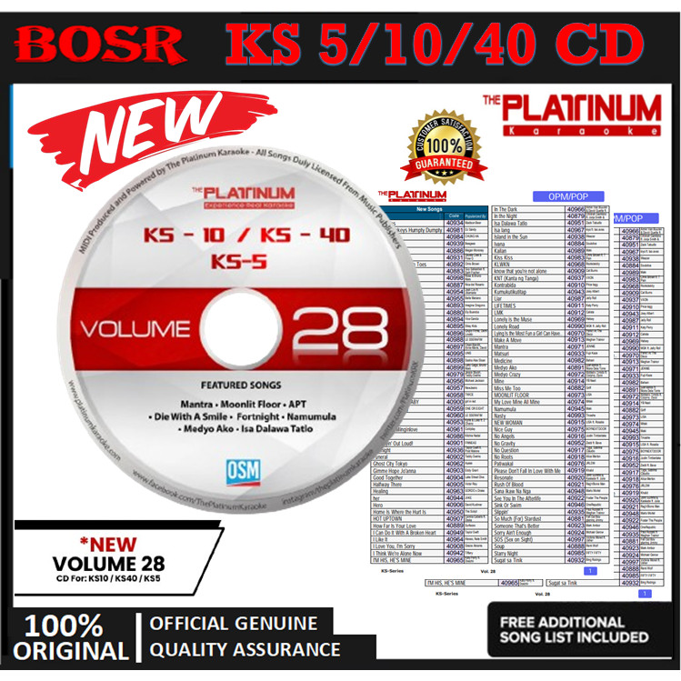 Volume 28 CD With Additional Song List For Ks-5/Ks-10/Ks-40 Updated 2025 | Shopee Malaysia