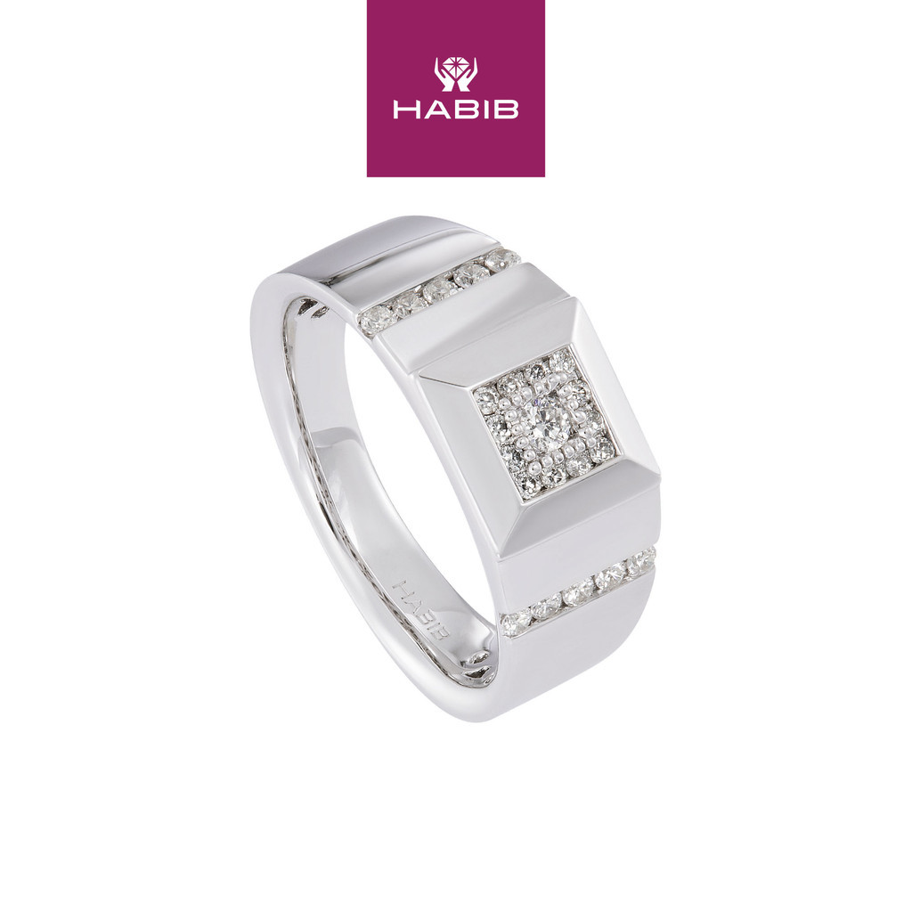 HABIB Diamond Men's Ring in 925 Silver Palladium 271610125(PLD ...