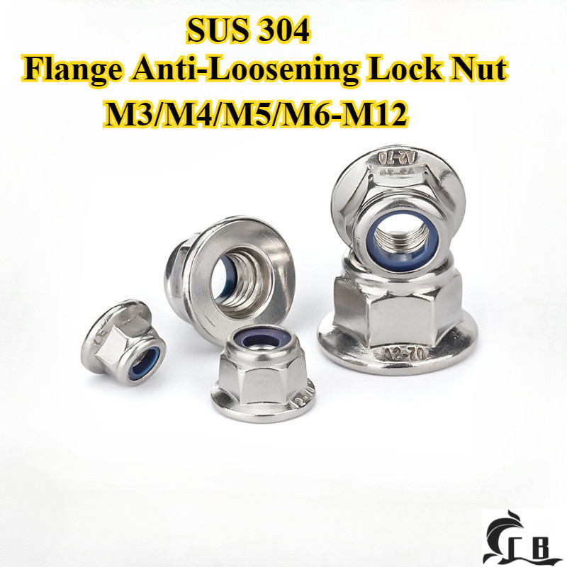 [CB-FLFSLM] SUS304, Flange Anti-Loosening Lock Nut M3/M4/M5/M6-M12 ...