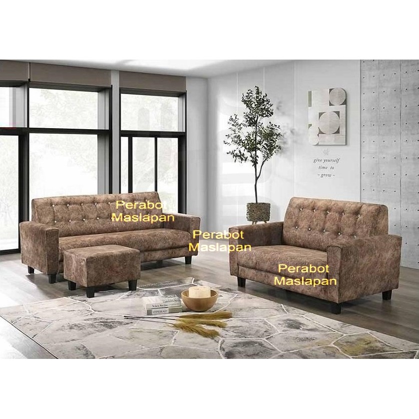 Harga Termurah Percuma 1 Bangku Sofa Baldu Kelabu / Coklat Sofa 2 ...