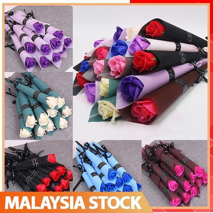AZ Rose Soap Flower Bouquet Fake Rose Bunga Sabun for Gift Wedding ...