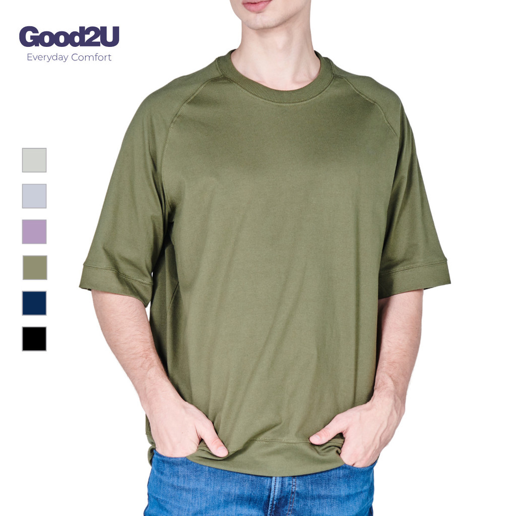[GOOD2U] Plein Kotton Men Oversized Raglan T-Shirt / Baju Tshirt Lelaki ...