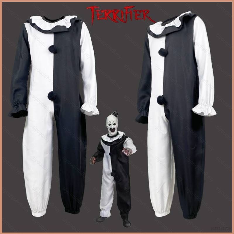 Damien Leqne's Terrifier Clown Cosplay Costume Jumpsuits For Kid Adult ...