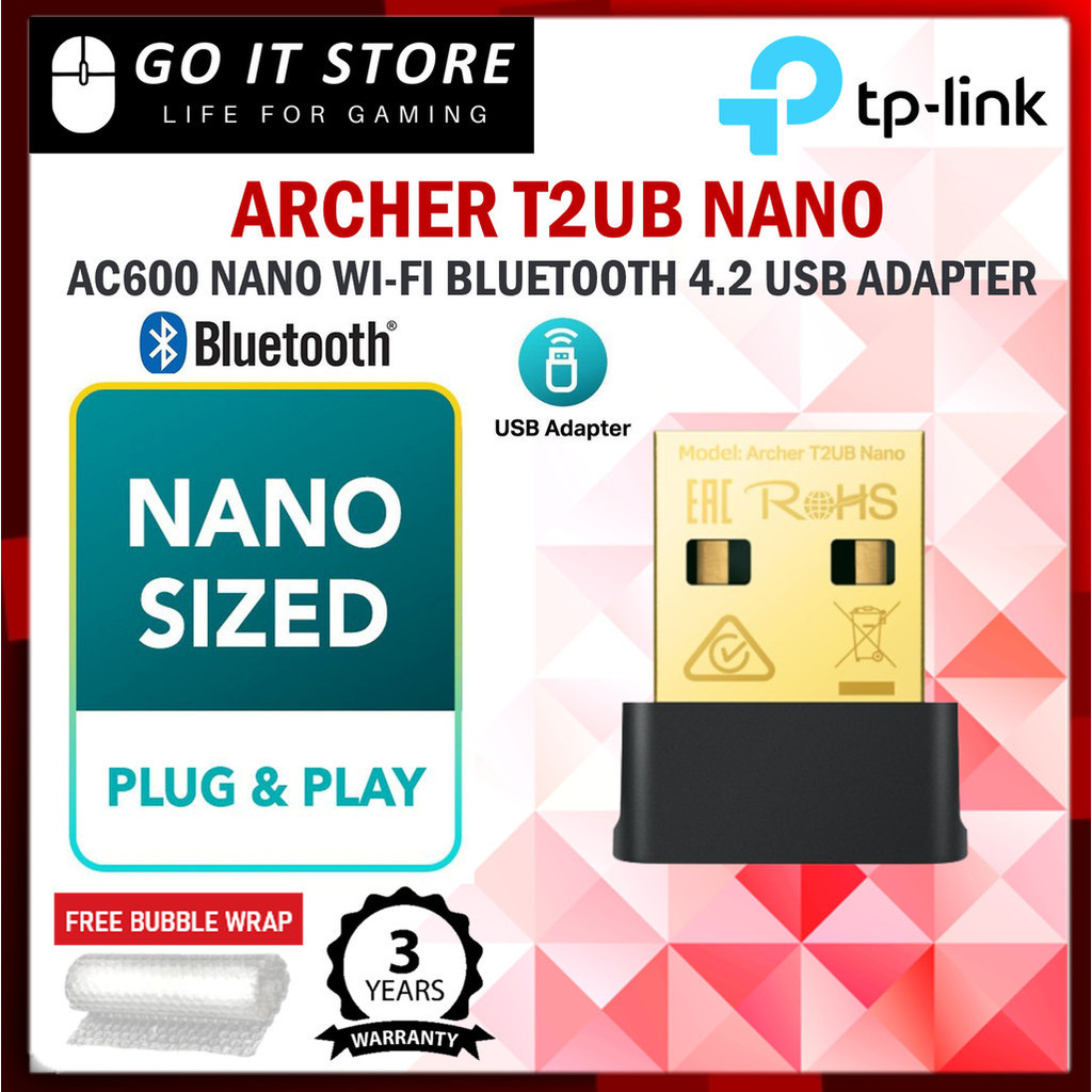 TP-Link Archer T2UB Nano AC600 Nano Wi-Fi Bluetooth 4.2 USB Adapter ...