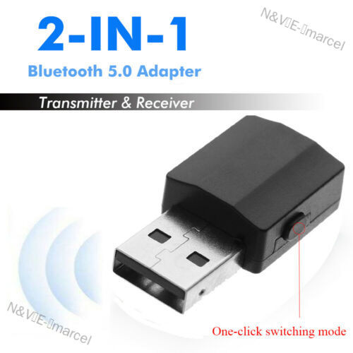 Bluetooth 5.0 Adapter Audio Receiver 2 in 1 USB Transmitter Digital ...