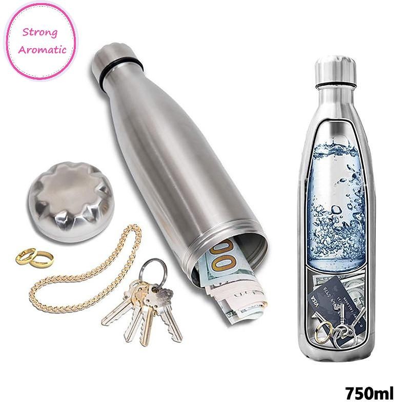 STRO Secret Hidden Safe Steel Water Bottle Safe Money Box Secret Stash ...