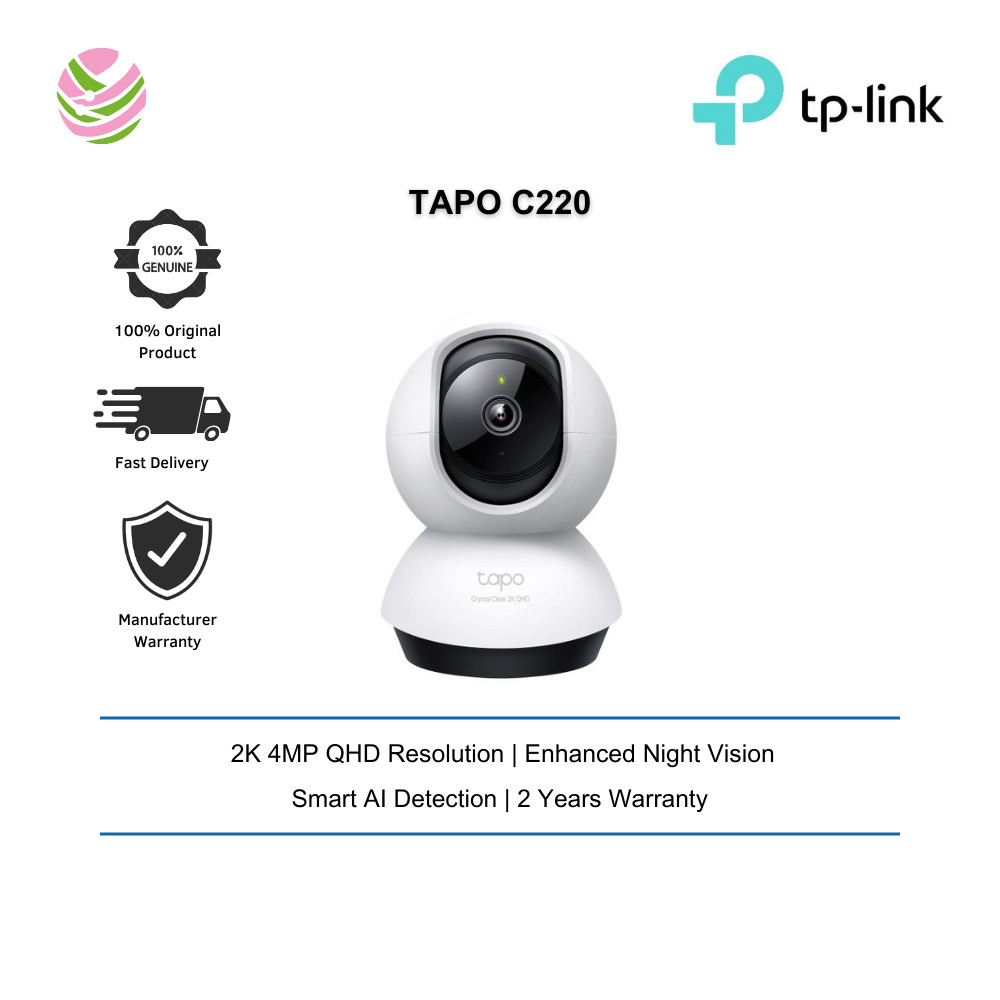 TP-Link Tapo C220 4MP 2K Pan / Tilt AI Home Security Wi-Fi Indoor Camera | Shopee Malaysia