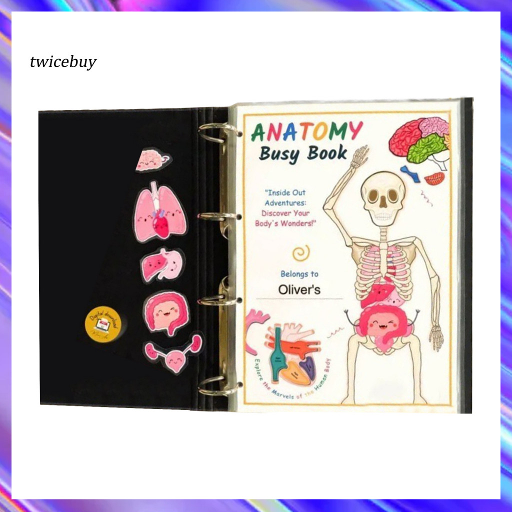 [TY] Interactive Human Anatomy Book Body Parts Busy Book Interactive Body Parts Learning Book ...