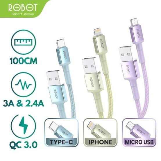 Robot RSM100 RSC100 RSL100 Micro Type-c Iphone data cable | Shopee Malaysia
