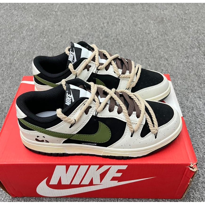 Nike Dunk Low Nike SB low-top red panda hemp rope deconstructed ...