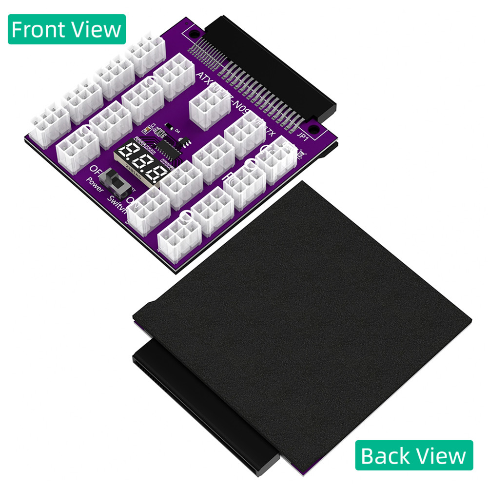 17 Ports PCI-E 6Pin Breakout Board LED Display Power Module Server Card ...