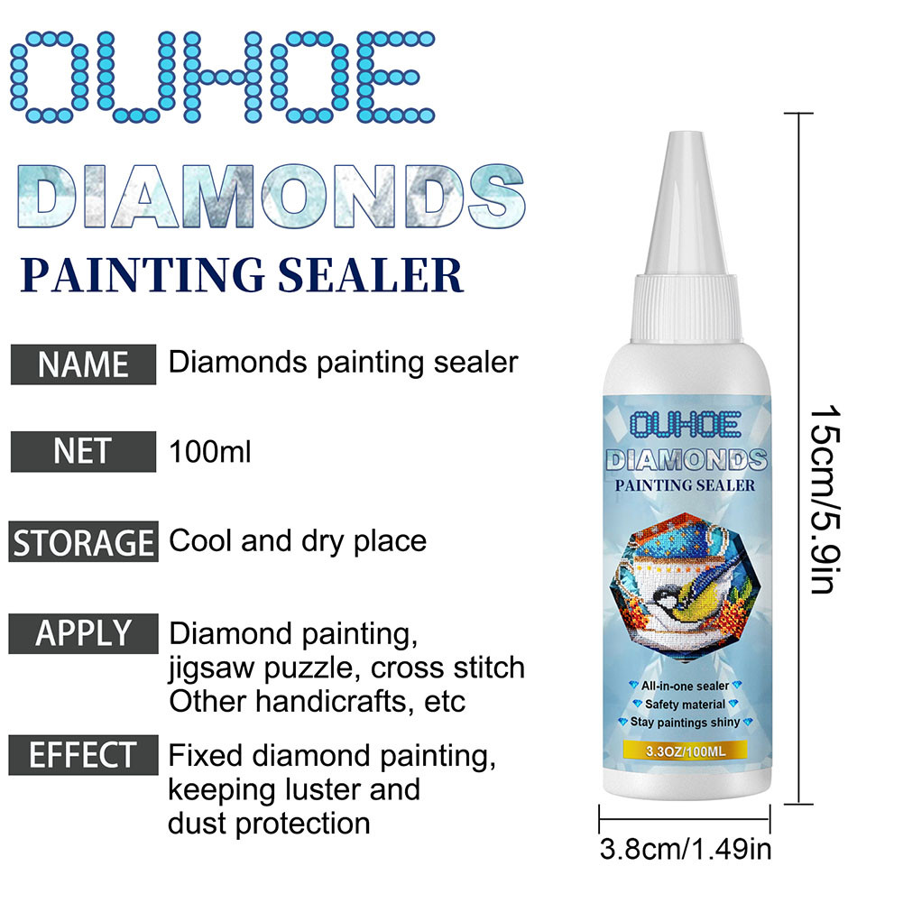 100ml DIY Diamond Painting Conserver Permanent Hold Shine Effect Sealer | Shopee Malaysia