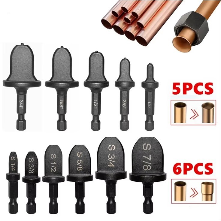 5/6pc Hex Shank Imperial Copper Tube Pipe Expander Flaring Swaging ...