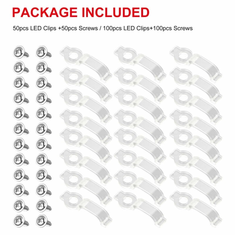 [ELECT] 50/100 Mounting Brackets Clip -Side Fixing Clips for 5050 LED ...