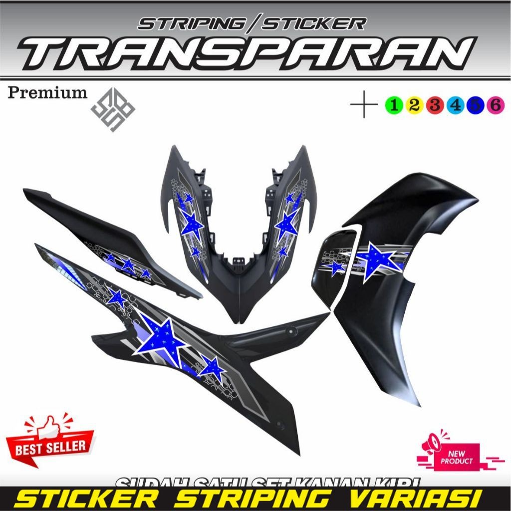 Racing STICKERS Transparent Uv Star Aerox Sticker New Connected Clear ...