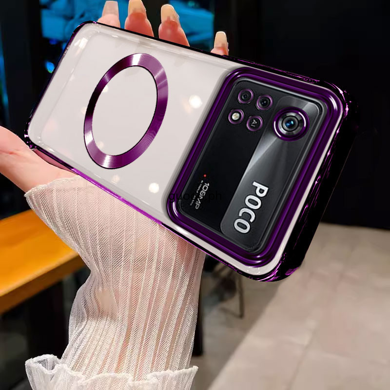 Casing xiaomi poco x4 pro 5g Phone case Soft gold border transparent ...