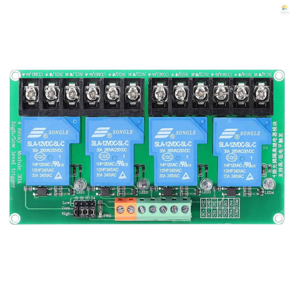 Relay Module 4 Channel Relay Module 30A Load Current with Optocoupler ...