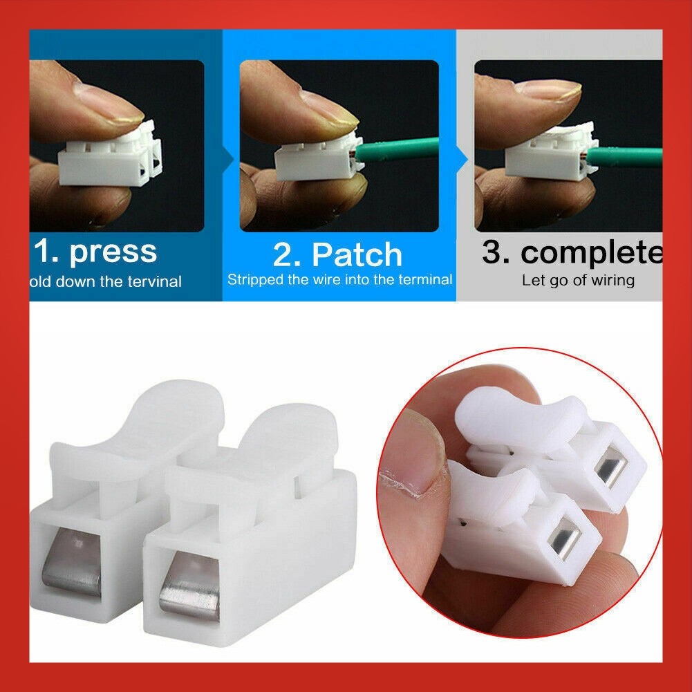 [BTSL] 10Pcs CH2 Spring Quick Wire Connector Cable Clamp Terminal Block ...