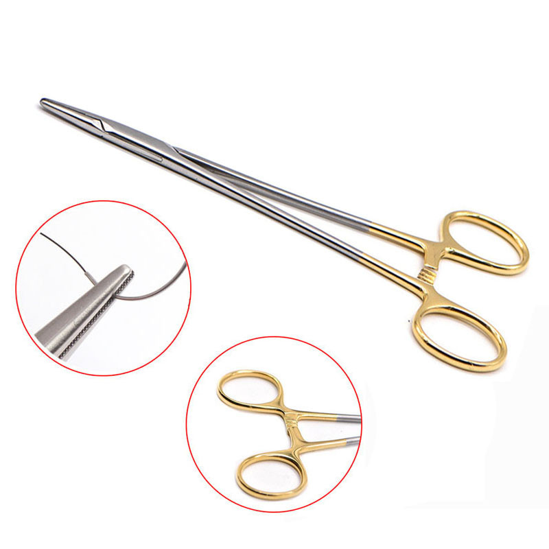 Dental Needle Holder Plier TC Head German Reusable Stainless Steel Gold ...
