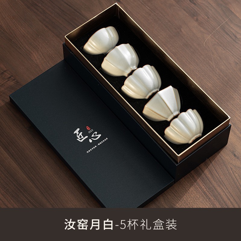 Cawan teh tembikar Ruyao, cawan teh, cawan rekahan, cawan induk, kotak ...