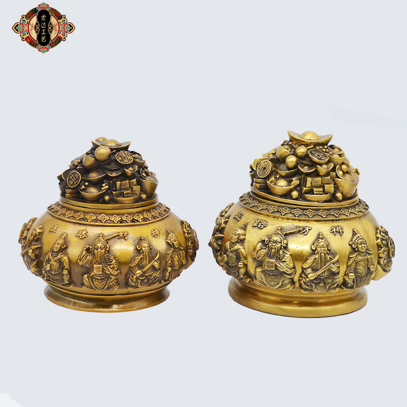 Hongda kuningan timbul lima jalan kekayaan cornucopia rumah patung ...