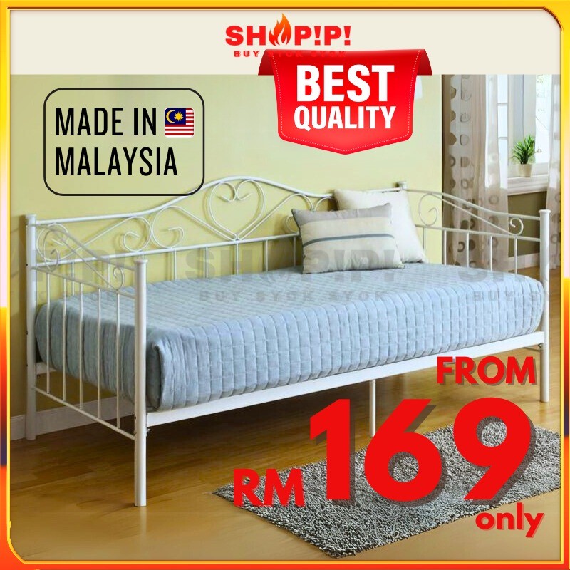 Shopipi DAY BED SINGLE METAL BED FRAME/KATIL BESI/SOFA BED/DAYBED ...