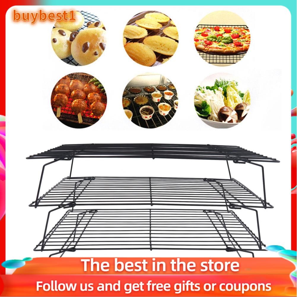Buybest1 13 Inch Iron Baking Rack 3-Layer Non Stick Cooling Racks For ...